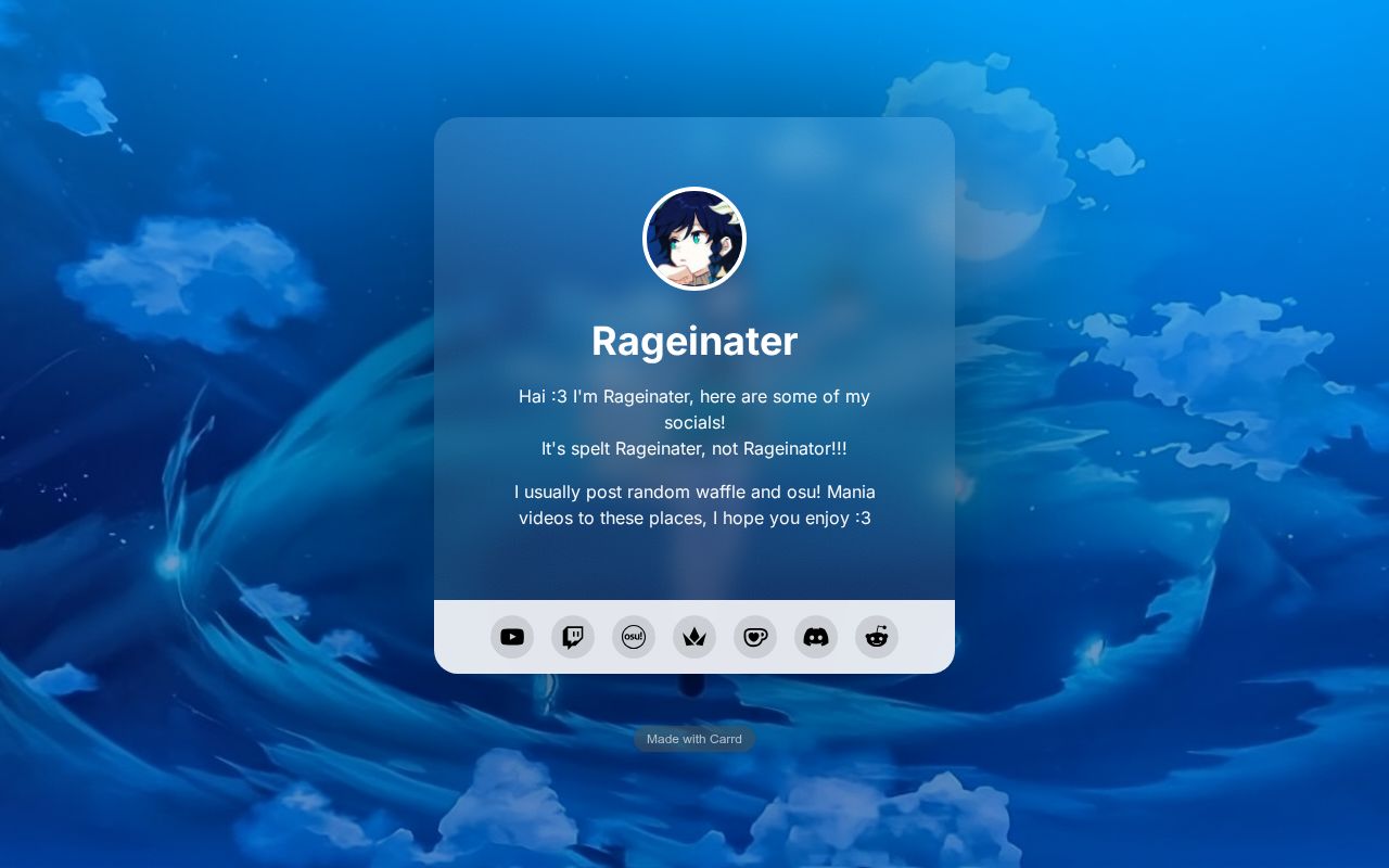 Rageinater's Socials~